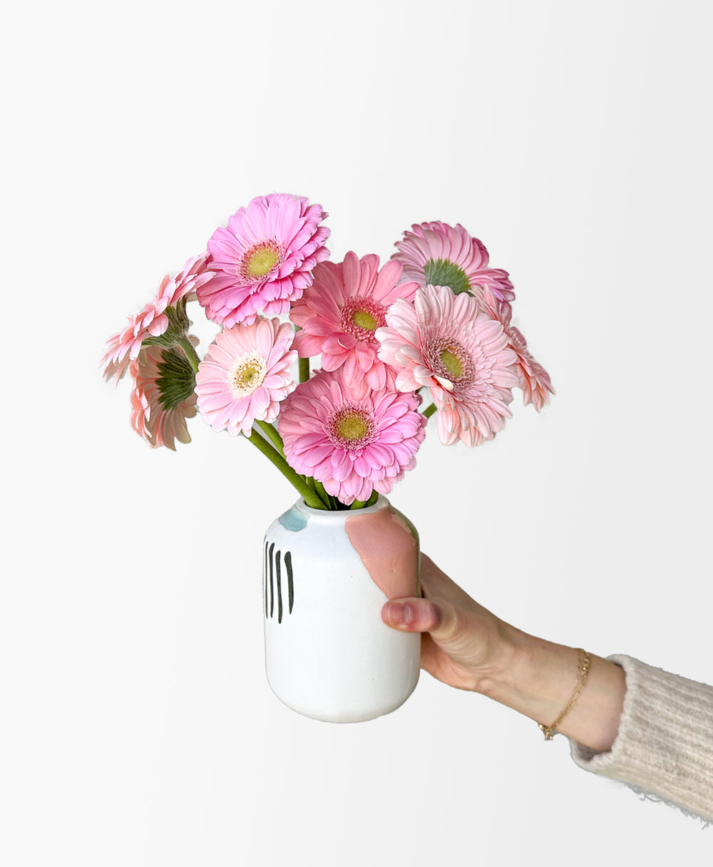 Ahead of the Gerb (11 stems, arrives in vase) - Flower Care