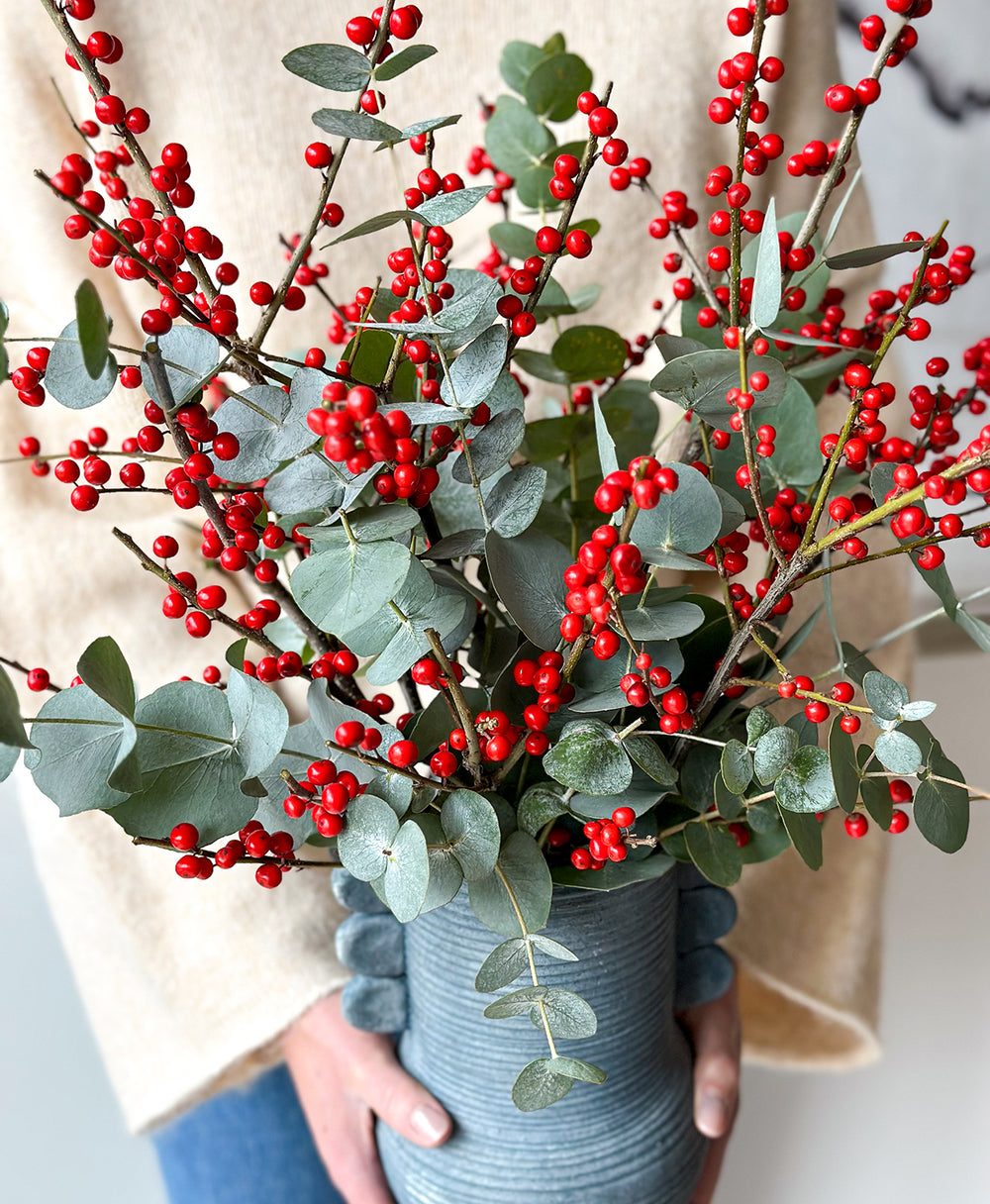 Berry Merry Red Ilex (arrives in vase)