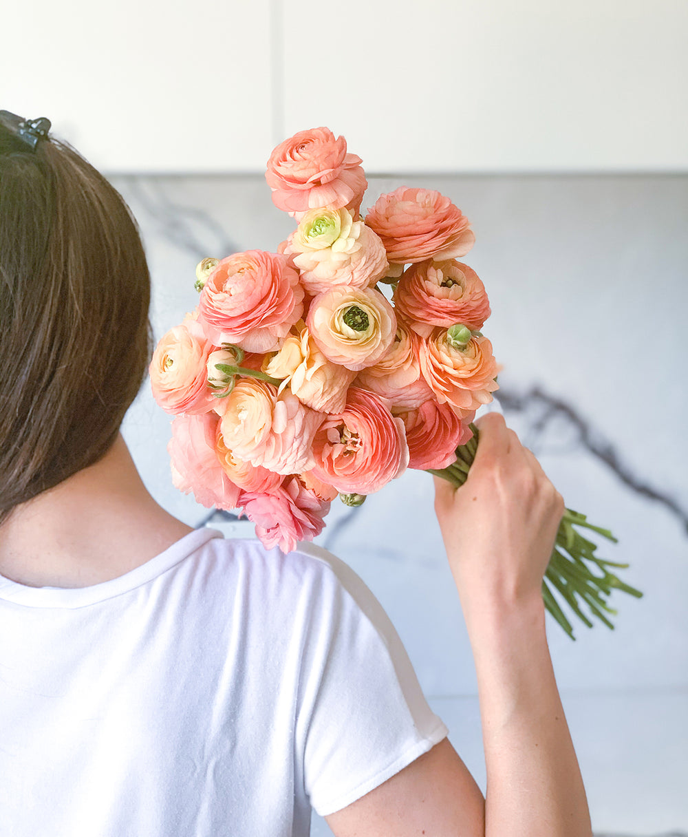 Peach, Please! Ranunculus Fresh Wedding Flowers | Tonic Blooms